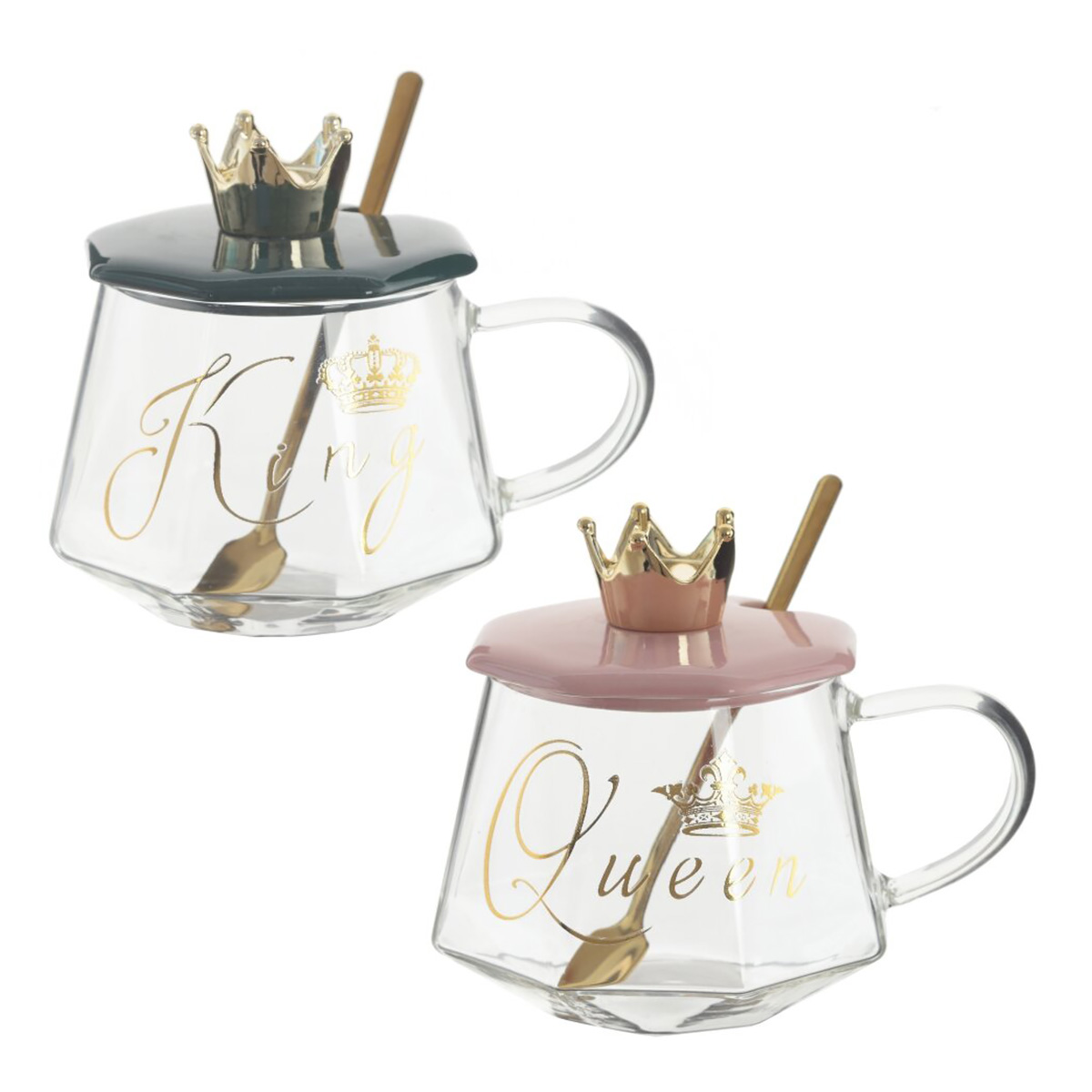 Посуда стеклянная 784218 Кружка с крышкой и ложкой 13 х 9 х 12 см ...