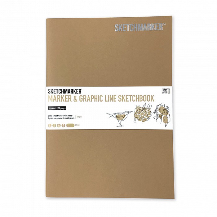 "SKETCHMARKER" Скетчбук MARKER & GRAPHIC LINE 180г/м.кв 176х250мм 16л ...