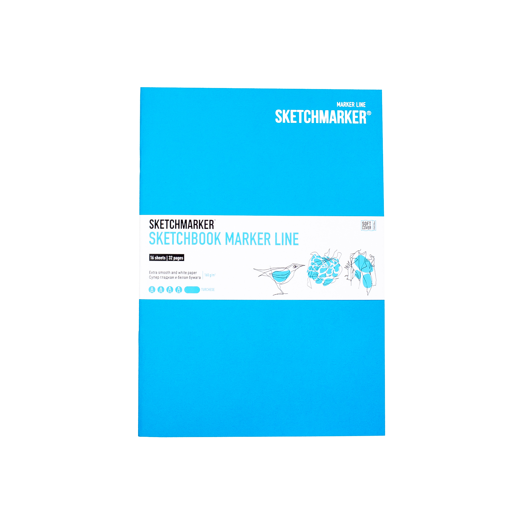 "SKETCHMARKER" Скетчбук MARKER LINE 160 г/м2 16 л. B5 17.6 х 25 см MLSM ...