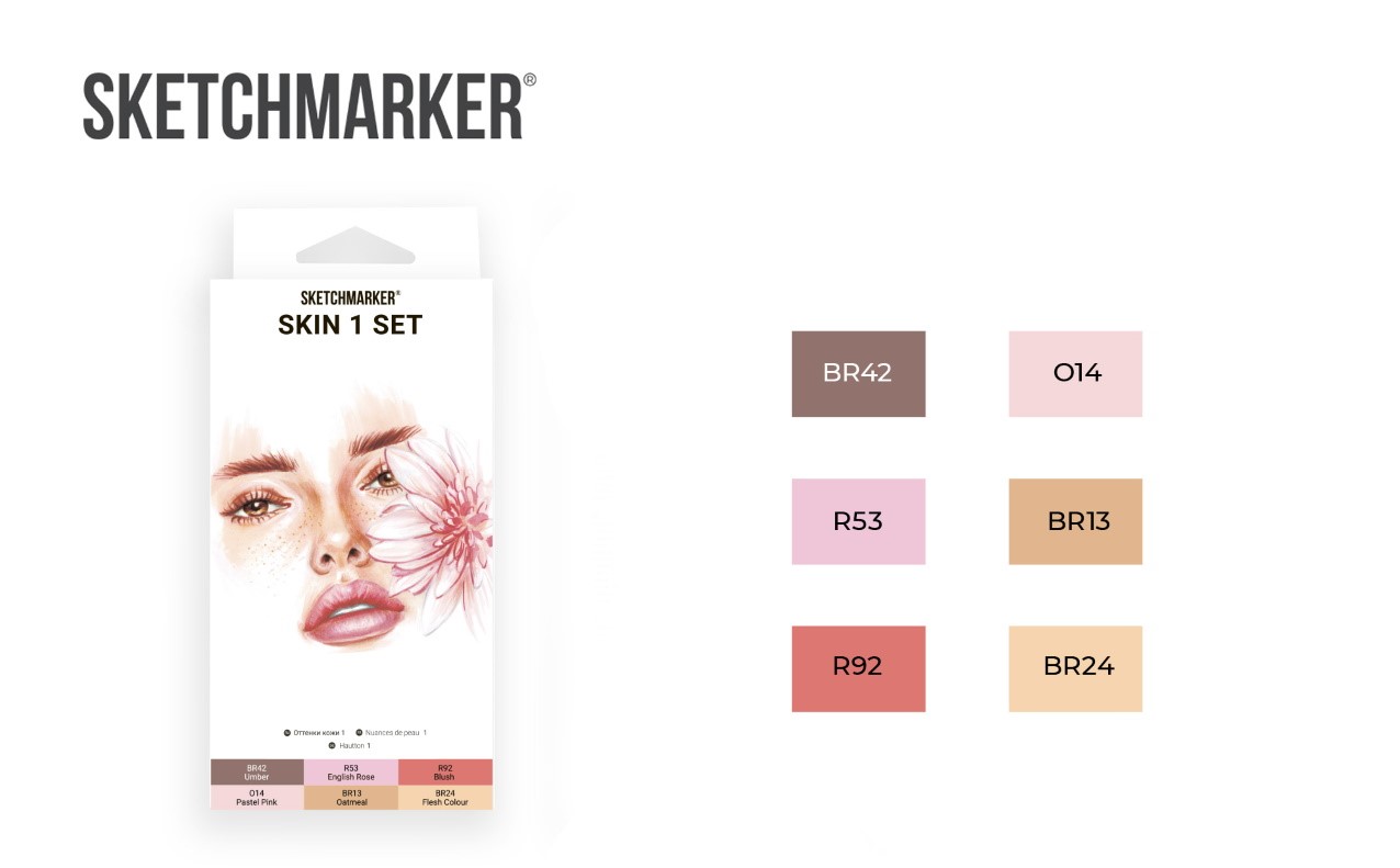 "SKETCHMARKER" Маркеры 6 цв. SM-6SKIN1 Skin 1 купить за 980,00 ₽ в ...