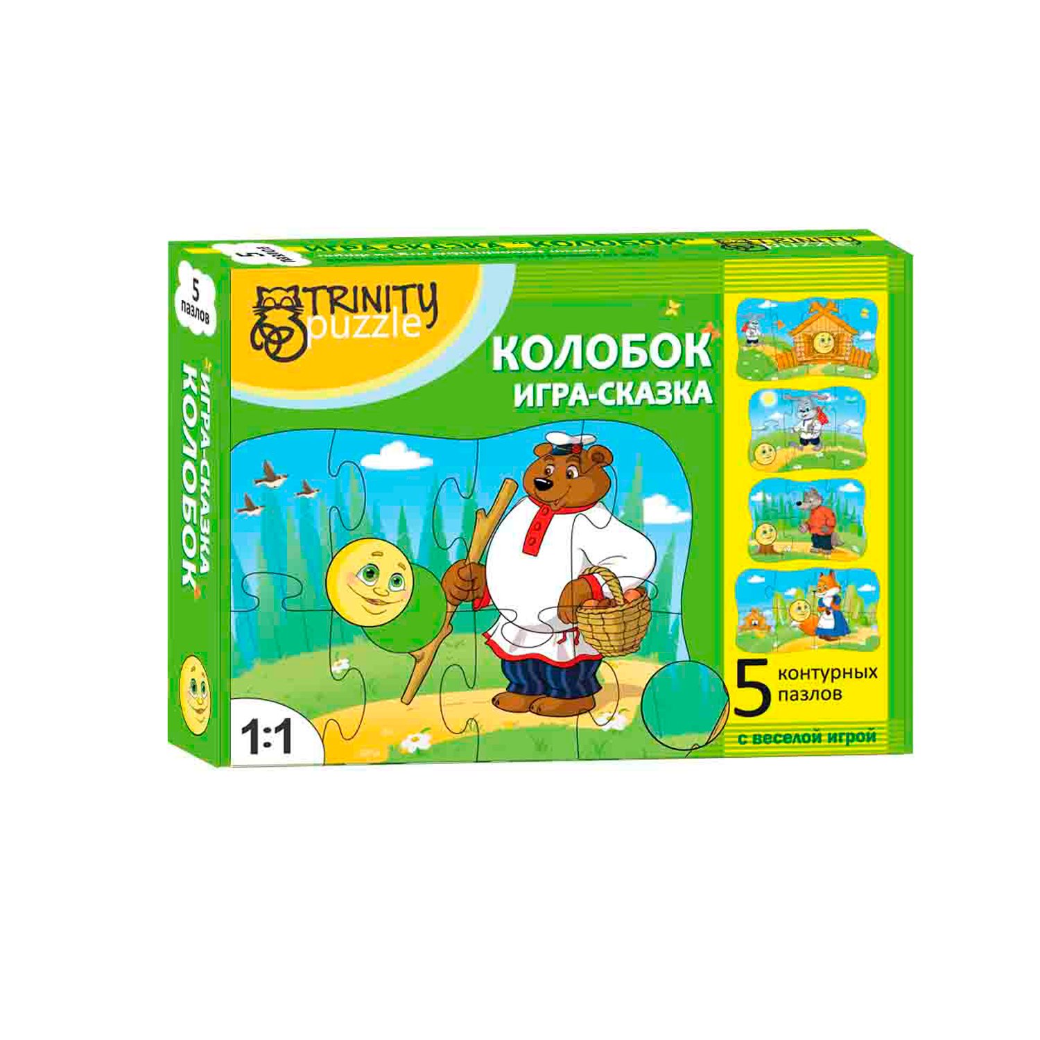 "TRINITY Puzzle" Игра-пазл "Колобок" T804 набор из 6-пазлов иллюстраций ...